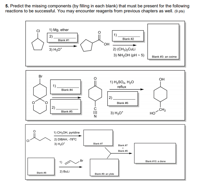 Solved 5. Predict the missing components (by filling in each | Chegg.com