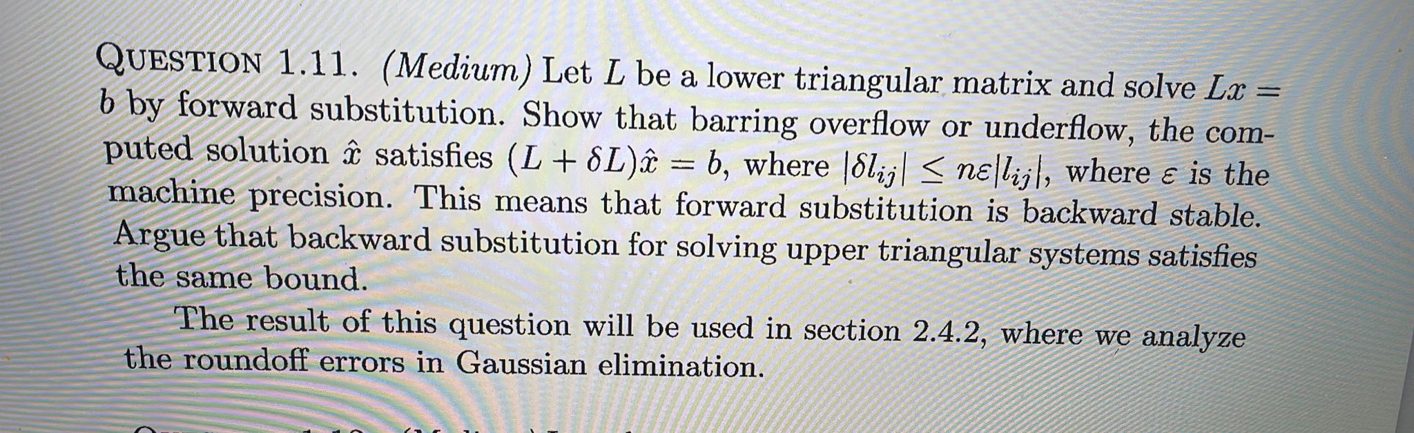 Solved QUESTION 1.11. (Medium) Let L be a lower triangular | Chegg.com
