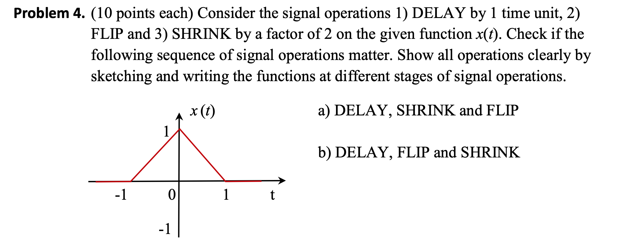 Solved Problem 4. (10 points each) Consider the signal | Chegg.com