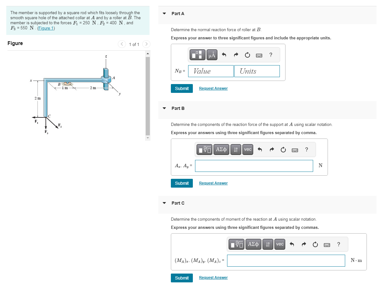 Solved The member is supported by a square rod which fits | Chegg.com