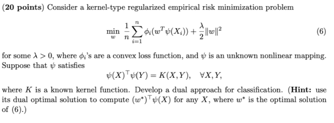 Solved (20 points) Consider a kernel-type regularized | Chegg.com