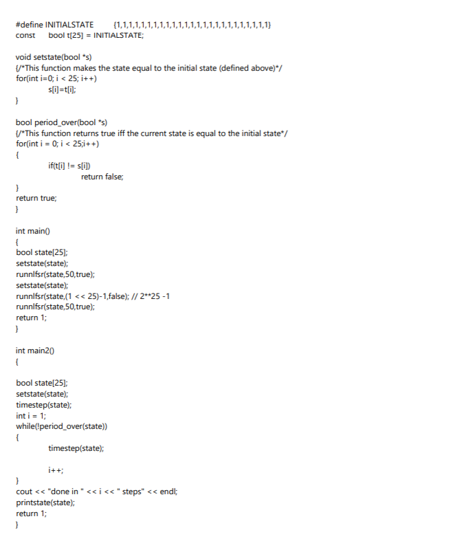 Non-linear feedback shift registers In this project | Chegg.com