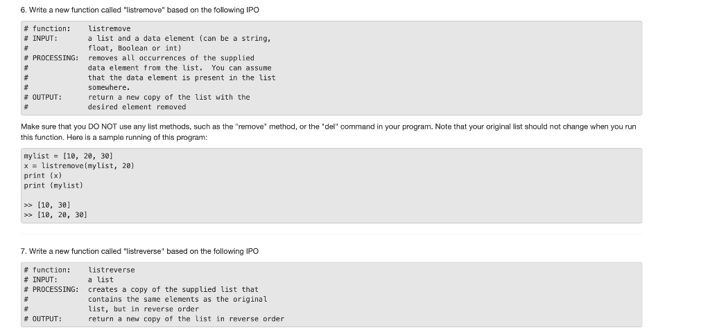 Solved Part 3: Writing "new List Functions Imagine that the | Chegg.com