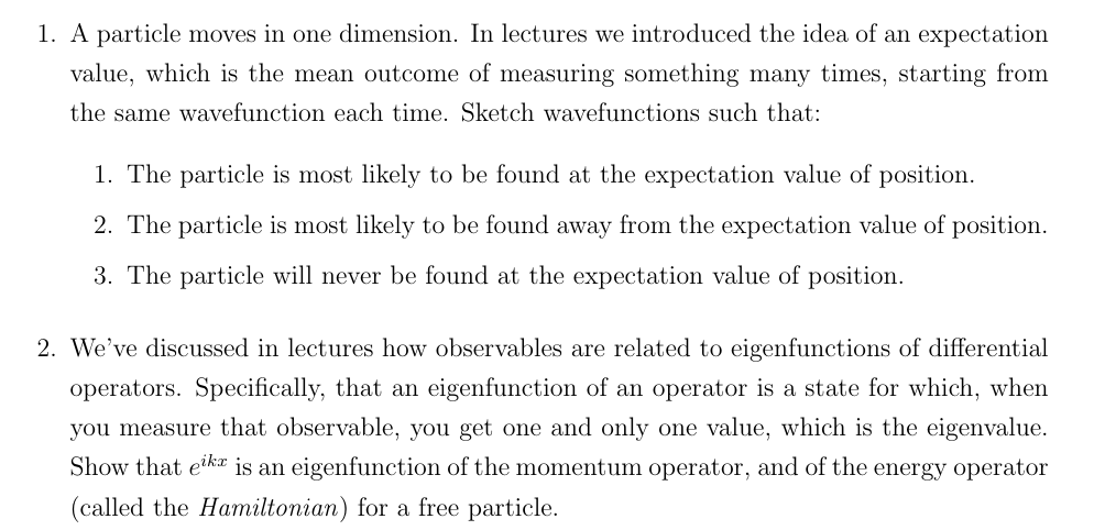 A particle moves in one dimension. In lectures we | Chegg.com