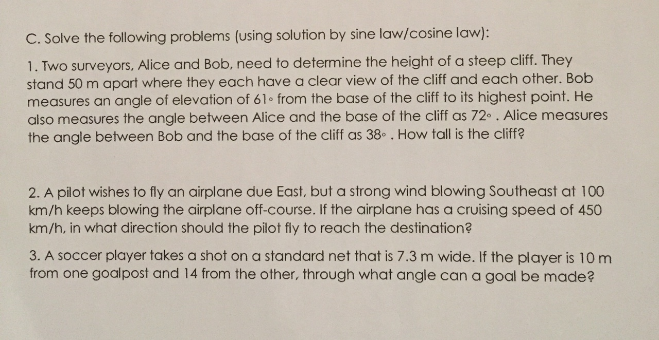 Solved C. Solve the following problems (using solution by | Chegg.com