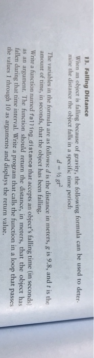 Solved 13. Falling Distance When an object is falling | Chegg.com