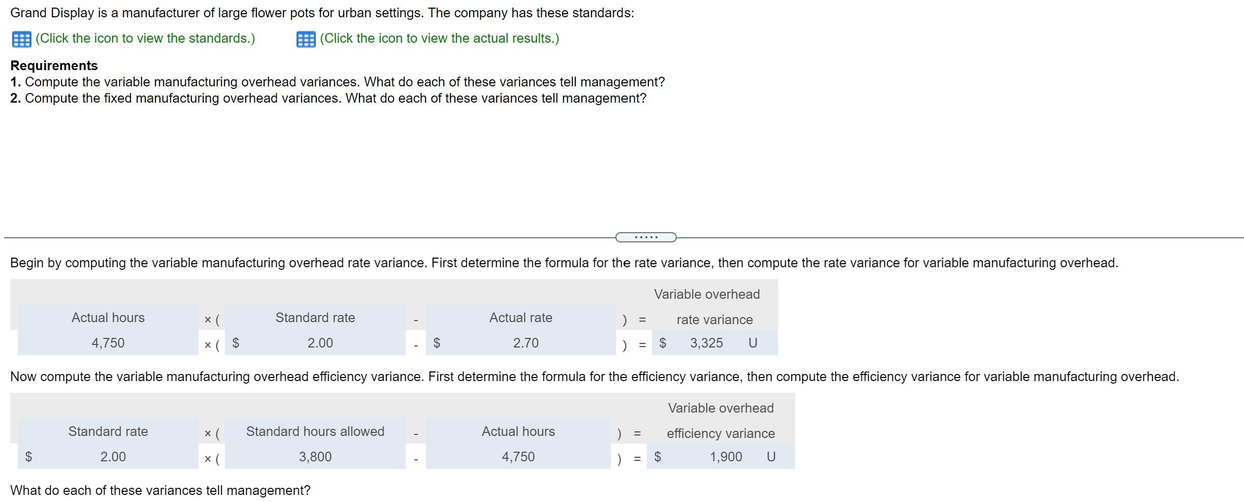 Solved The _(U/F)___ variable manufacturing overhead (MOH) | Chegg.com