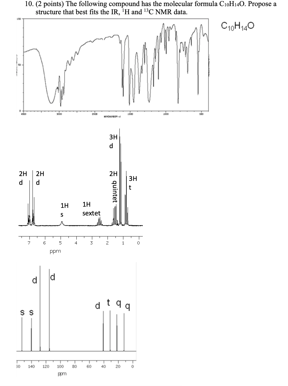 Solved The following compound has the molecular formula | Chegg.com