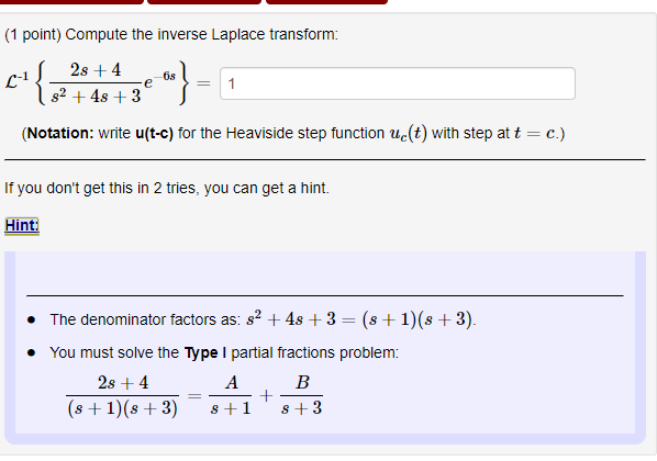 Solved Compute the inverse Laplace | Chegg.com