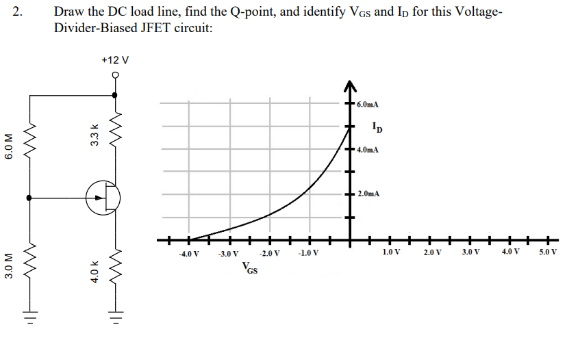 Solved 2. Draw the DC load line, find the Q-point, and | Chegg.com