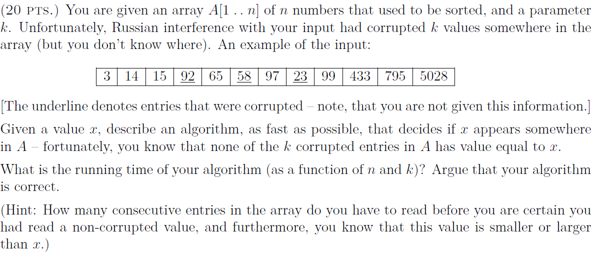 Solved How to determine an element was corrupted if elements | Chegg.com