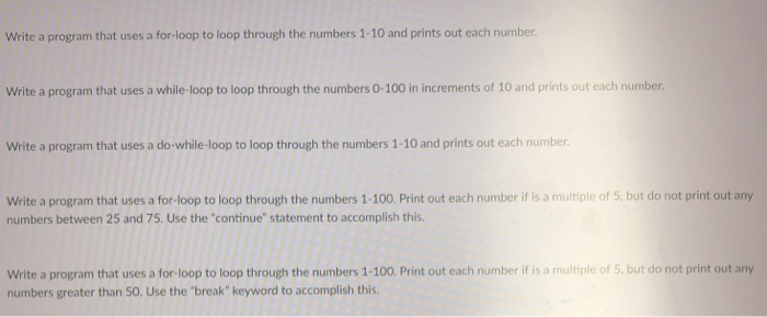 Solved Write A Program That Uses A For Loop To Loop Through 8300