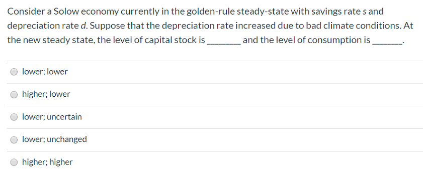 Solved Consider a Solow economy currently in the golden-rule | Chegg.com