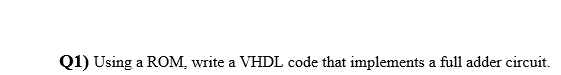Solved Q1) Using a ROM, write a VHDL code that implements a | Chegg.com