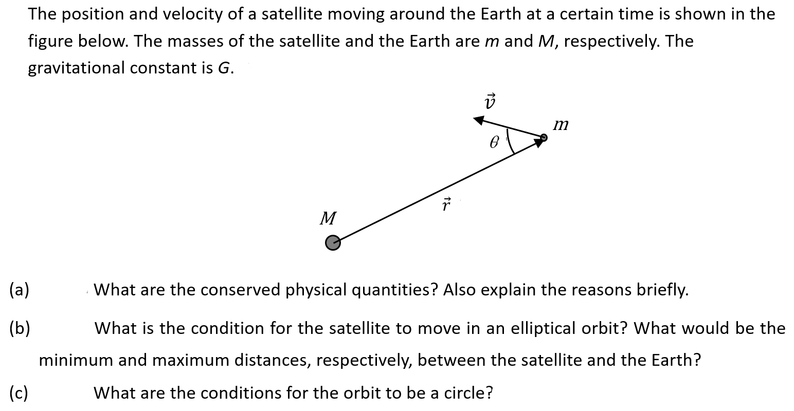 Solved The position and velocity of a satellite moving | Chegg.com