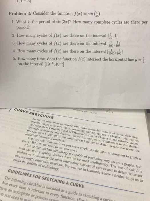 Solved Problem 3: Consider the function f(x) -sin() 1. What | Chegg.com