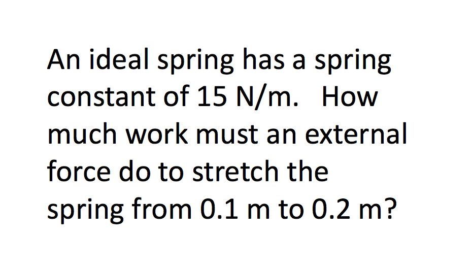 Solved An ideal spring has a spring constant of 15 N/m. How | Chegg.com
