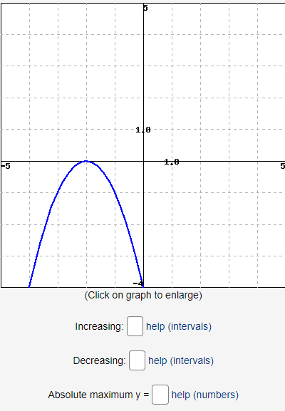 Solved (Click on graph to enlarge) Increasing: help | Chegg.com