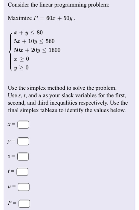 Solved Consider the linear programming problem Maximize | Chegg.com