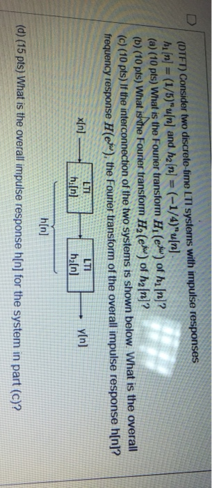 Solved (DTFT) Consider two discrete-time LTI systems with | Chegg.com