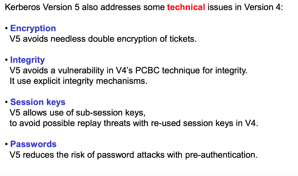 Solved On Lecture 7 slide 67 (Kerberos – Version 4 dialog), | Chegg.com