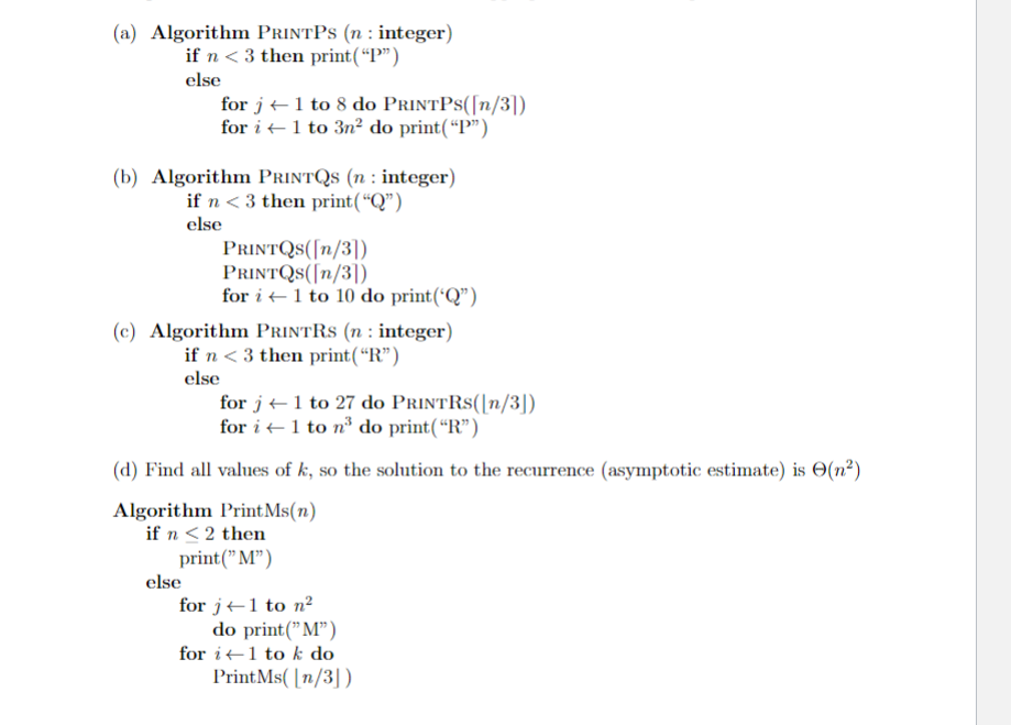 Solved Give the asymptomatic value using the O notation for | Chegg.com
