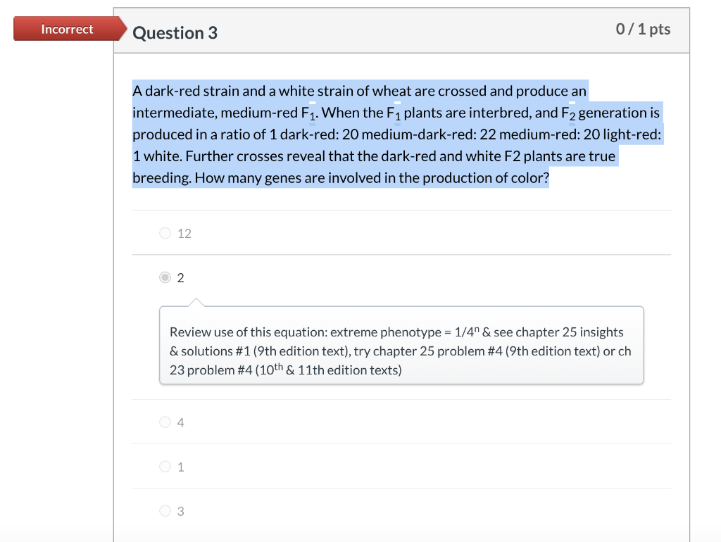 Solved A dark-red strain and a white strain of wheat are | Chegg.com