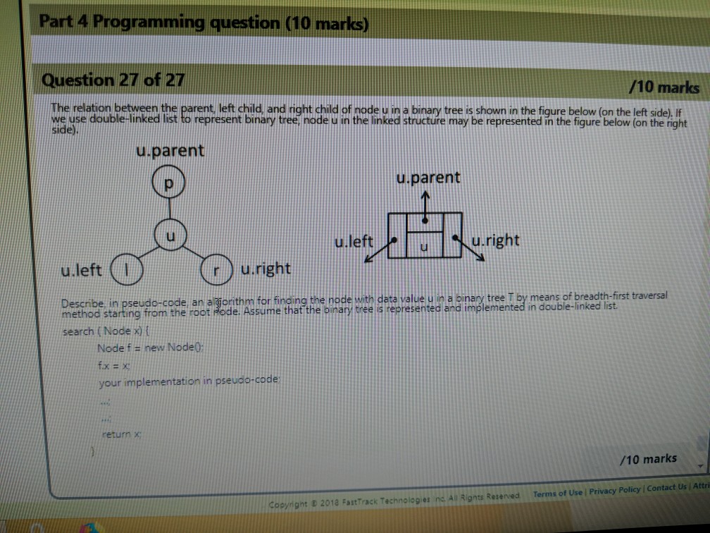 Solved Part 4 Programming question (10 marlks) Question 27 | Chegg.com
