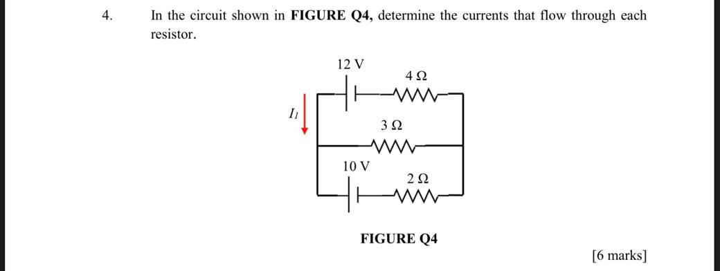 Solved 4. In the circuit shown in FIGURE Q4, determine the | Chegg.com