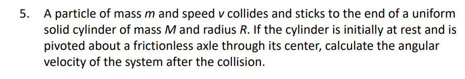 Solved 5. A particle of mass m and speed v collides and | Chegg.com