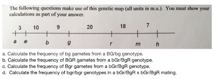 The following questions make use of this genetic map | Chegg.com