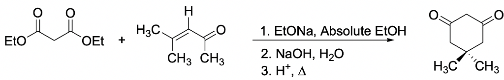 Solved In the synthesis of dimedone from mesityl oxide and | Chegg.com