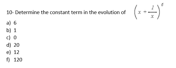 Solved 10- Determine the constant term in the evolution of | Chegg.com