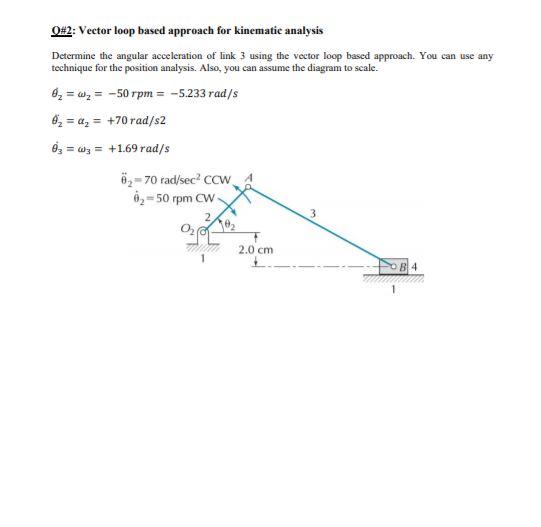 Solved O#2: Vector loop based approach for kinematic | Chegg.com