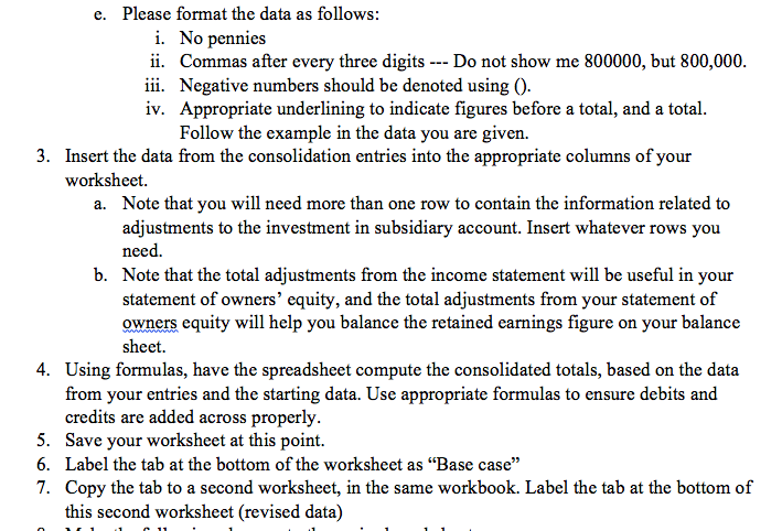 1. Create a consolidation worksheet, like the | Chegg.com