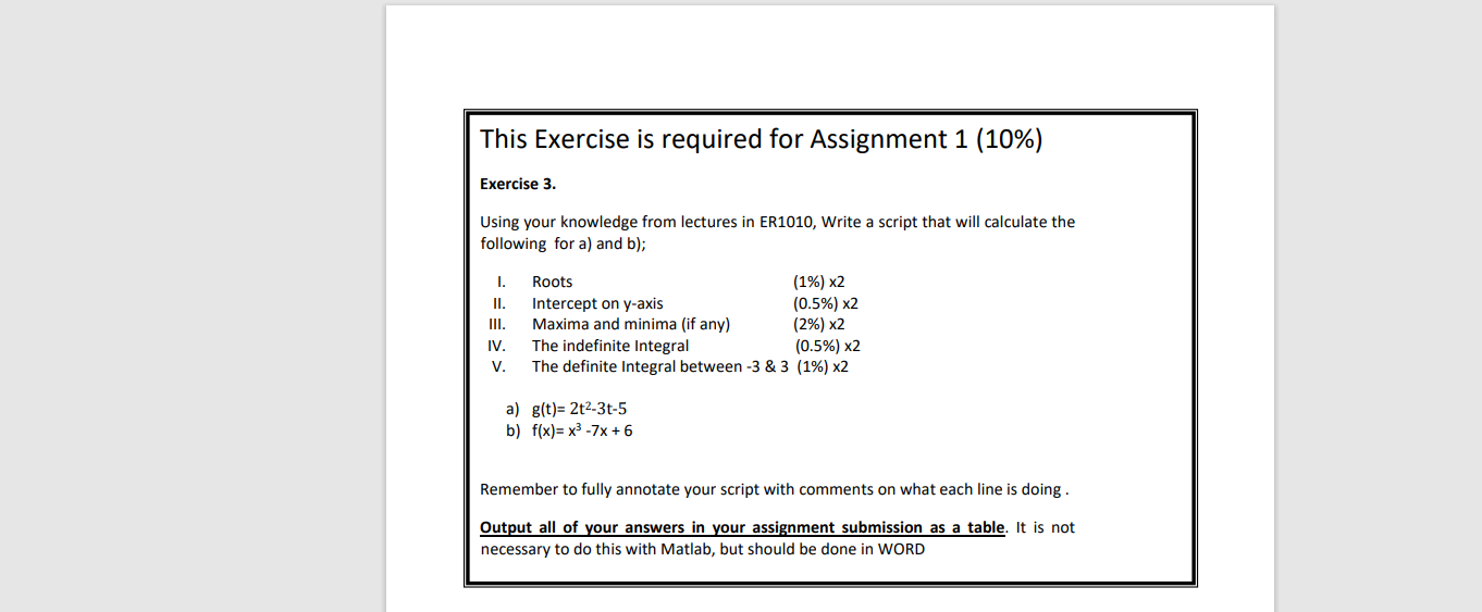 Solved This Exercise is required for Assignment 1(10%) | Chegg.com