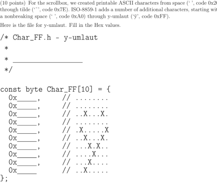 Solved (10 points) For the scrollbox, we created printable | Chegg.com
