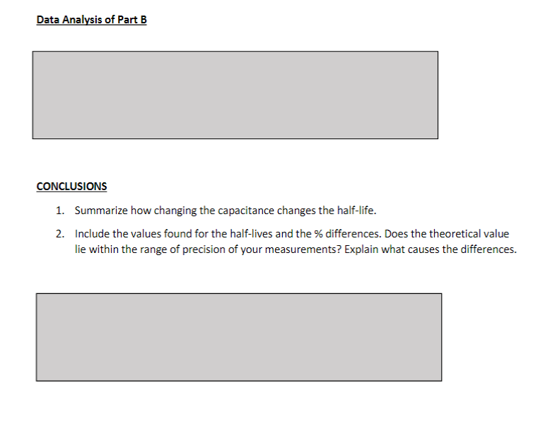 Solved RC Circuit report PART A: Output Voltage = 4 V, R = | Chegg.com