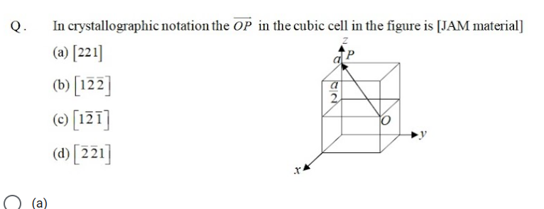 Solved Q. ﻿In crystallographic notation the vec(OP) ﻿in the | Chegg.com