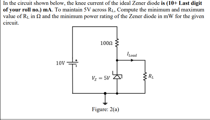 Solved In the circuit shown below, the knee current of the | Chegg.com