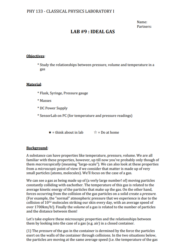 Solved PHY 133 - CLASSICAL PHYSICS LABORATORY I Name: | Chegg.com