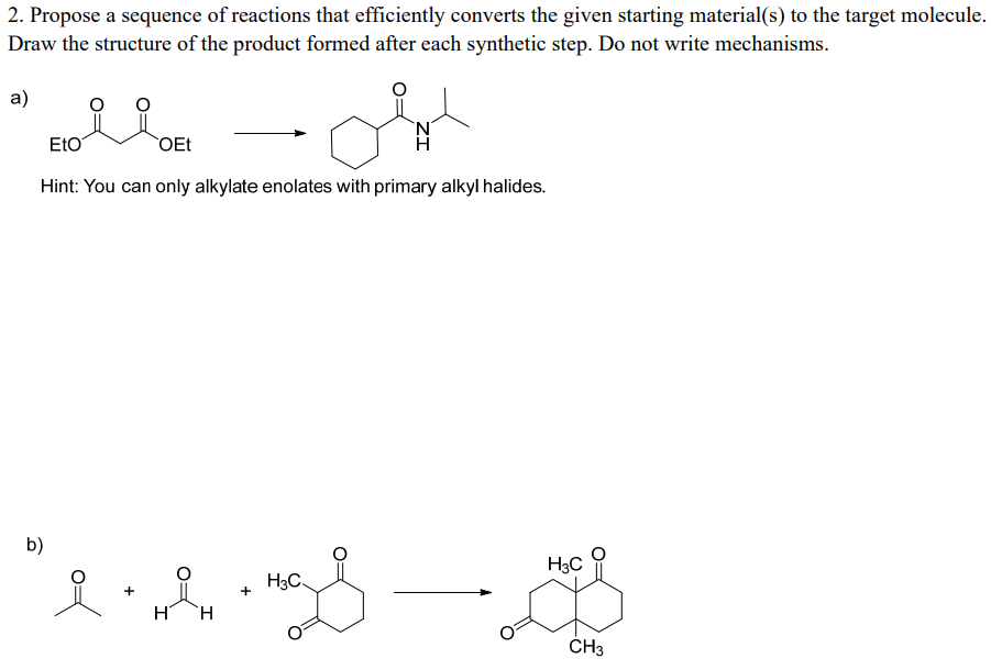 Solved 2. Propose a sequence of reactions that efficiently | Chegg.com