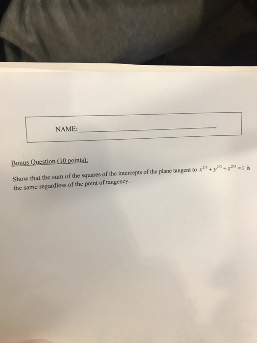 Solved Show that sum of the squares of the intercepts of the | Chegg.com