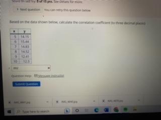 Solved \begin{tabular}{|c|c|} \hlinex & y \\ \hline 5 & 1415 | Chegg.com