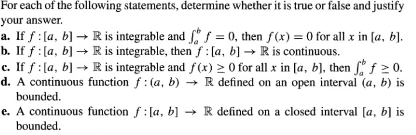 Solved For each of the following statements, determine | Chegg.com