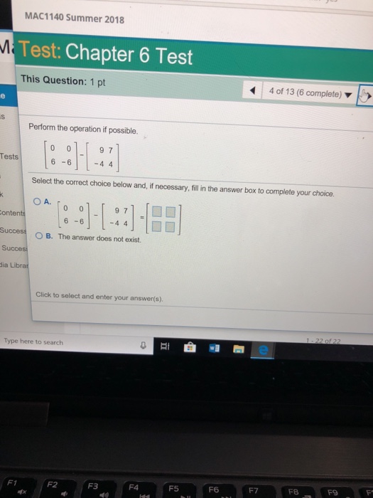 Solved MAC1140 Summer 2018 Test: Chapter 6 Test This | Chegg.com