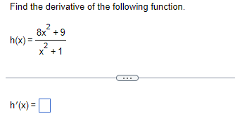 Solved Find the derivative of the following function. | Chegg.com