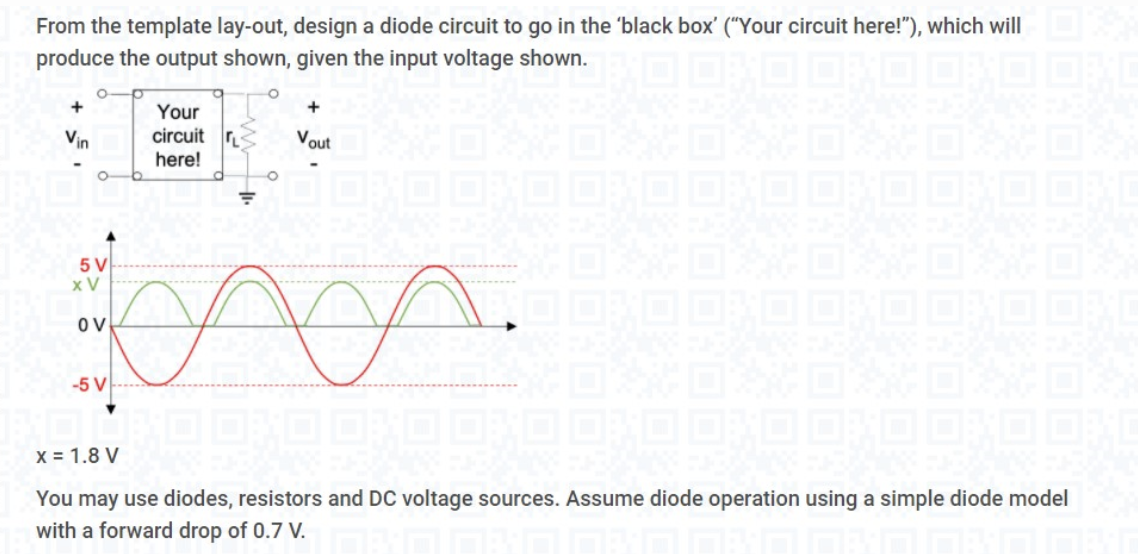 Solved From the template lay-out, design a diode circuit to | Chegg.com