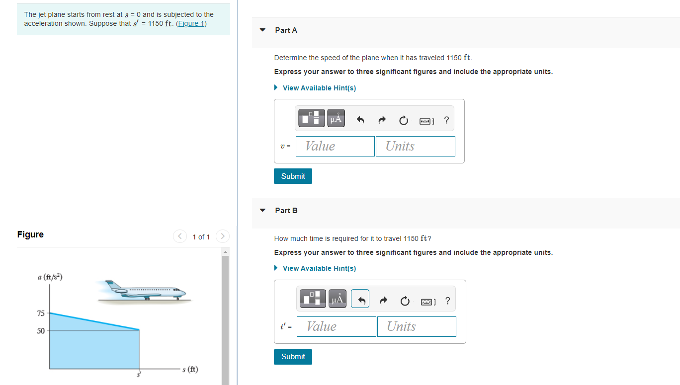 Solved The jet plane starts from rest at s = 0 and is | Chegg.com