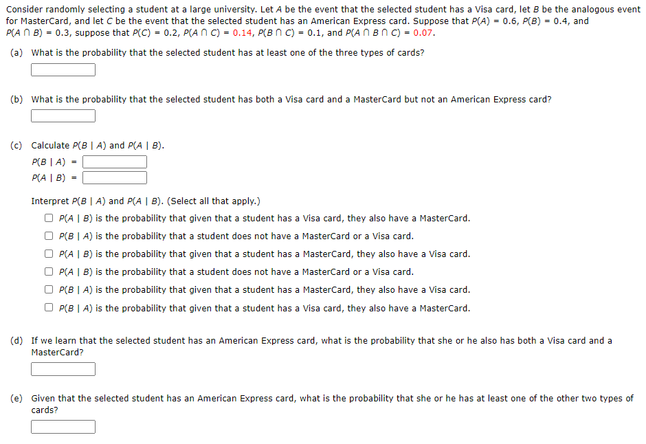 Solved Consider randomly selecting a student at a large | Chegg.com